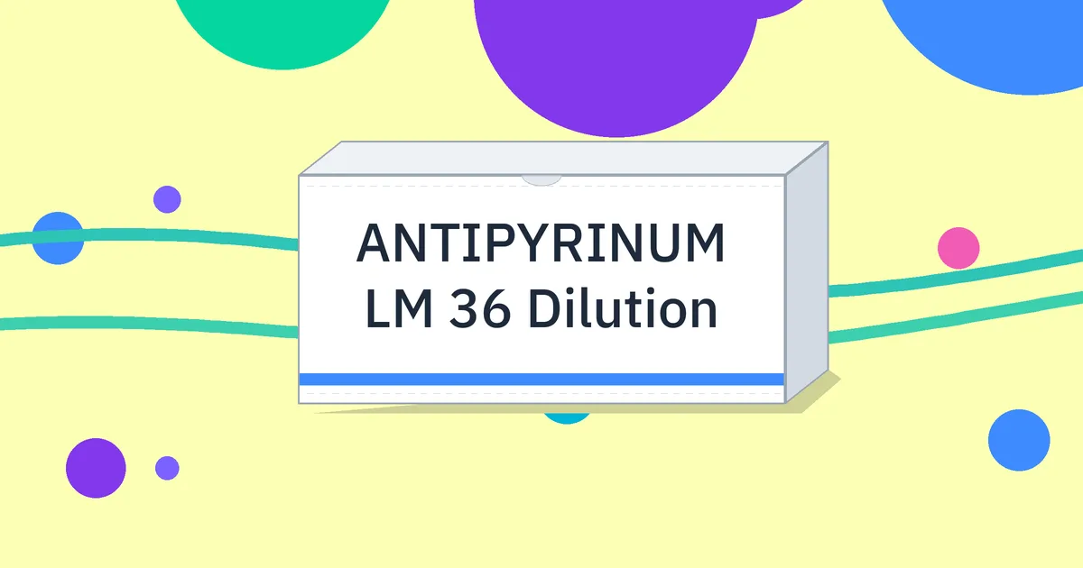 Symbolbild: Packung mit der Aufschrift ANTIPYRINUM LM 36 Dilution (PZN 13376818) – Verfügbarkeit und Bezug in Apotheken in Frankfurt am Main