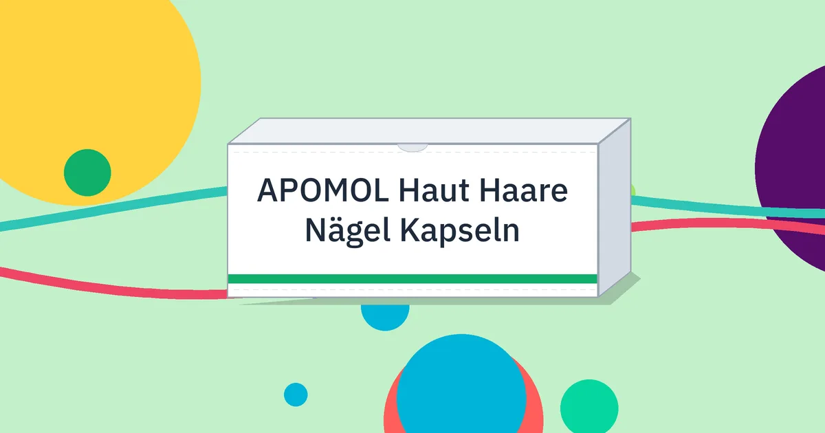 Symbolbild: Packung mit der Aufschrift APOMOL Haut Haare Nägel Kapseln (PZN 19422643) – Verfügbarkeit und Bezug in Apotheken in Frankfurt am Main