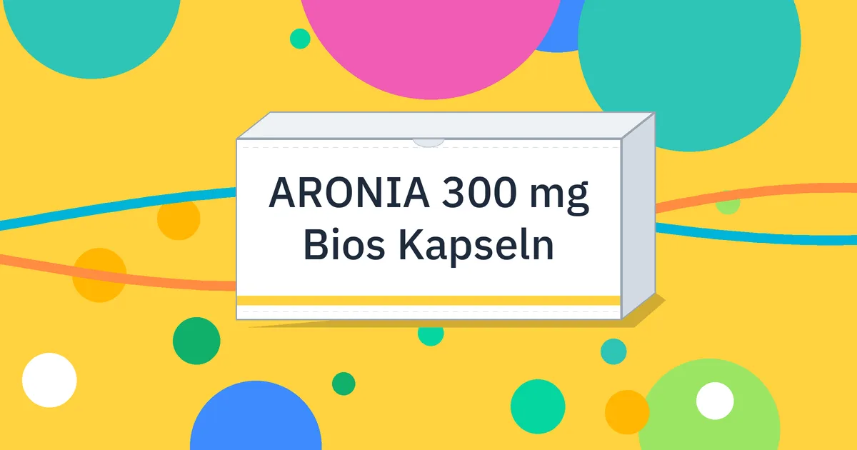 Symbolbild: Packung mit der Aufschrift ARONIA 300 mg Bios Kapseln (PZN 13425899) – Verfügbarkeit und Bezug in Apotheken in Frankfurt am Main