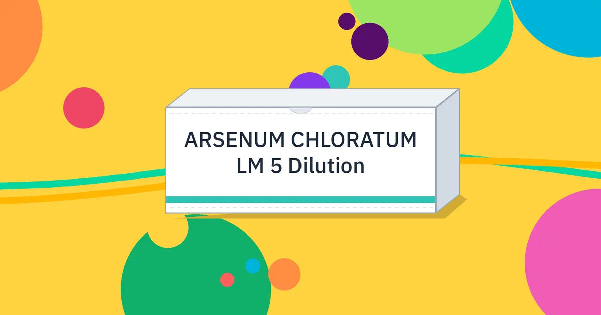 Symbolbild: Packung mit der Aufschrift ARSENUM CHLORATUM LM 5 Dilution (PZN 12771688) – Verfügbarkeit und Bezug in Apotheken in Frankfurt am Main