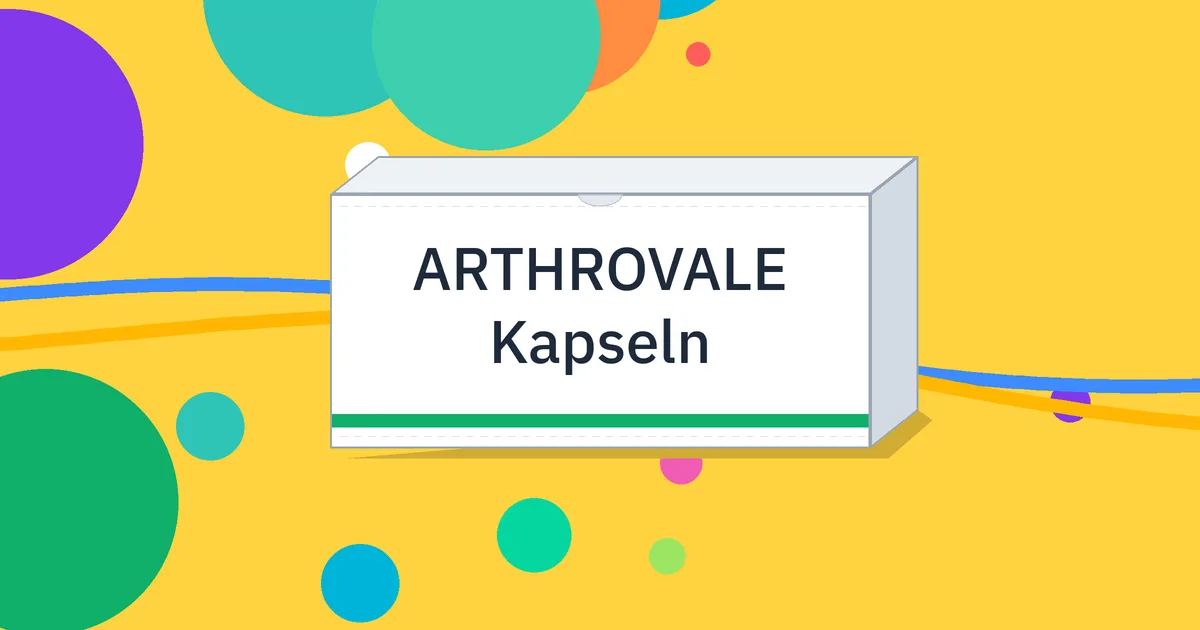 Symbolbild: Packung mit der Aufschrift ARTHROVALE Kapseln (PZN 06485607) – Verfügbarkeit und Bezug in Apotheken in Frankfurt am Main