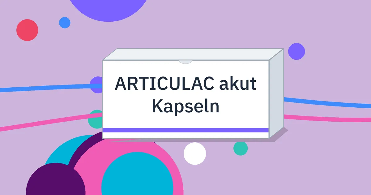 Symbolbild: Packung mit der Aufschrift ARTICULAC akut Kapseln (PZN 15241198) – Verfügbarkeit und Bezug in Apotheken in Frankfurt am Main