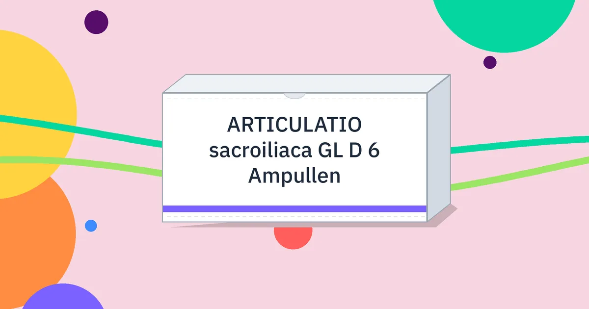 Symbolbild: Packung mit der Aufschrift ARTICULATIO sacroiliaca GL D 6 Ampullen (PZN 02907359) – Verfügbarkeit und Bezug in Apotheken in Frankfurt am Main