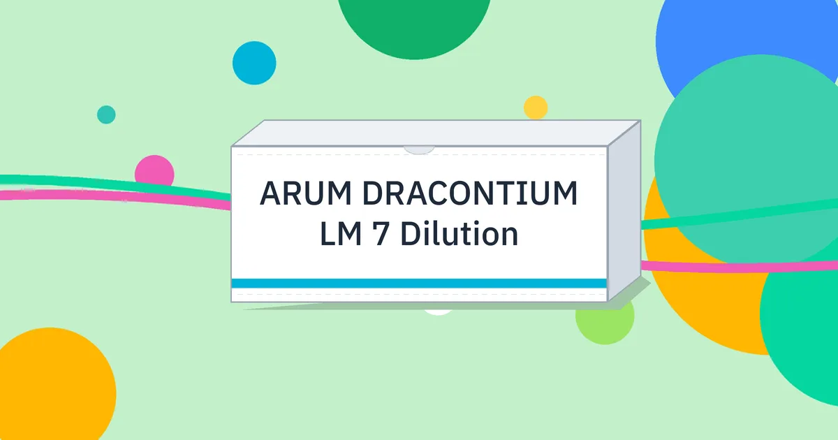 Symbolbild: Packung mit der Aufschrift ARUM DRACONTIUM LM 7 Dilution (PZN 13395052) – Verfügbarkeit und Bezug in Apotheken in Frankfurt am Main
