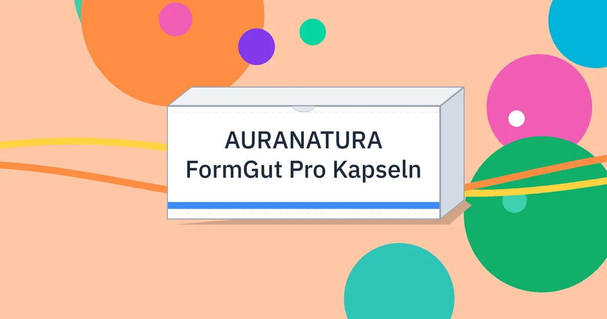 Symbolbild: Packung mit der Aufschrift AURANATURA FormGut Pro Kapseln (PZN 19722724) – Verfügbarkeit und Bezug in Apotheken in Frankfurt am Main