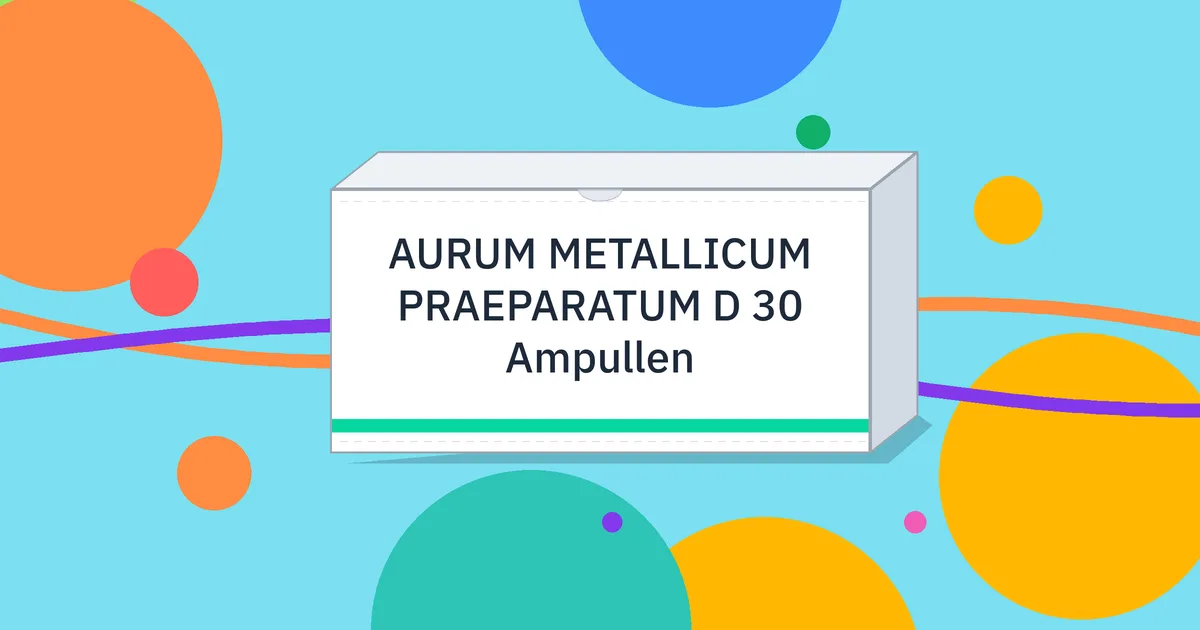 Symbolbild: Packung mit der Aufschrift AURUM METALLICUM PRAEPARATUM D 30 Ampullen (PZN 01618914) – Verfügbarkeit und Bezug in Apotheken in Frankfurt am Main