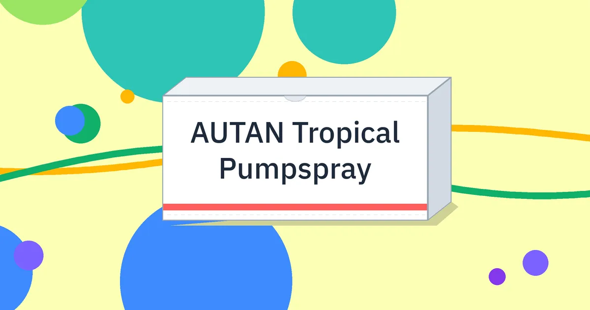 Symbolbild: Packung mit der Aufschrift AUTAN Tropical Pumpspray (PZN 19136328) – Verfügbarkeit und Bezug in Apotheken in Frankfurt am Main