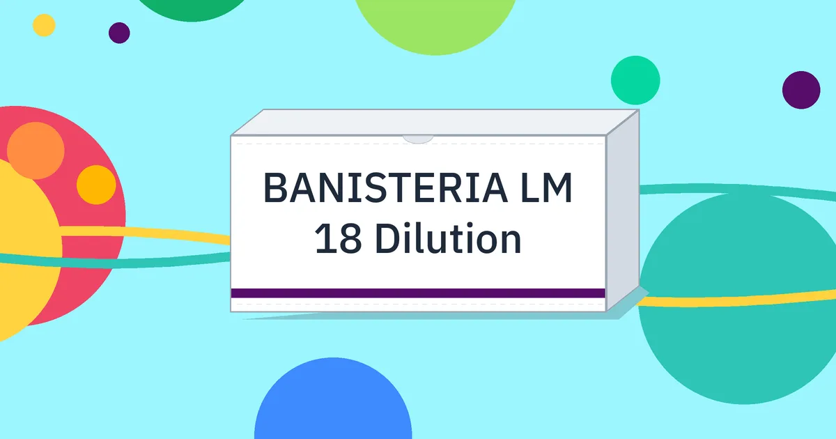 Symbolbild: Packung mit der Aufschrift BANISTERIA LM 18 Dilution (PZN 13375859) – Verfügbarkeit und Bezug in Apotheken in Frankfurt am Main