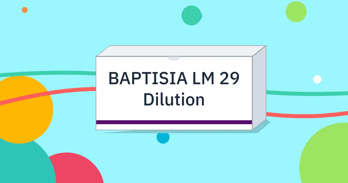 Symbolbild: Packung mit der Aufschrift BAPTISIA LM 29 Dilution (PZN 12788281) – Verfügbarkeit und Bezug in Apotheken in Frankfurt am Main
