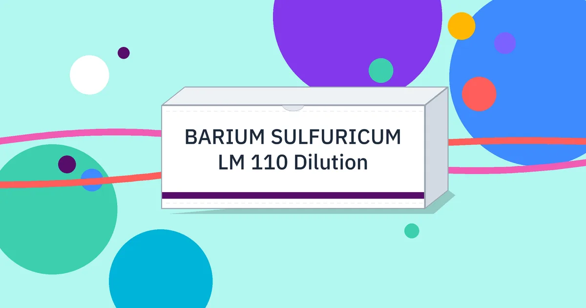 Symbolbild: Packung mit der Aufschrift BARIUM SULFURICUM LM 110 Dilution (PZN 13380820) – Verfügbarkeit und Bezug in Apotheken in Frankfurt am Main