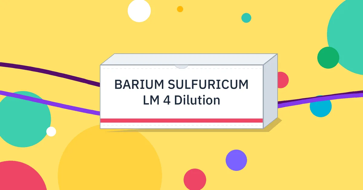Symbolbild: Packung mit der Aufschrift BARIUM SULFURICUM LM 4 Dilution (PZN 13380004) – Verfügbarkeit und Bezug in Apotheken in Frankfurt am Main