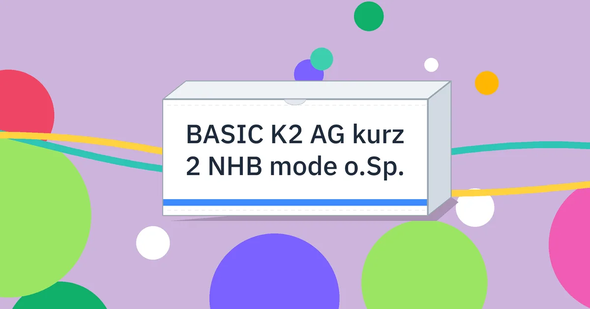 Symbolbild: Packung mit der Aufschrift BASIC K2 AG kurz 2 NHB mode o.Sp. (PZN 20266800) – Verfügbarkeit und Bezug in Apotheken in Frankfurt am Main