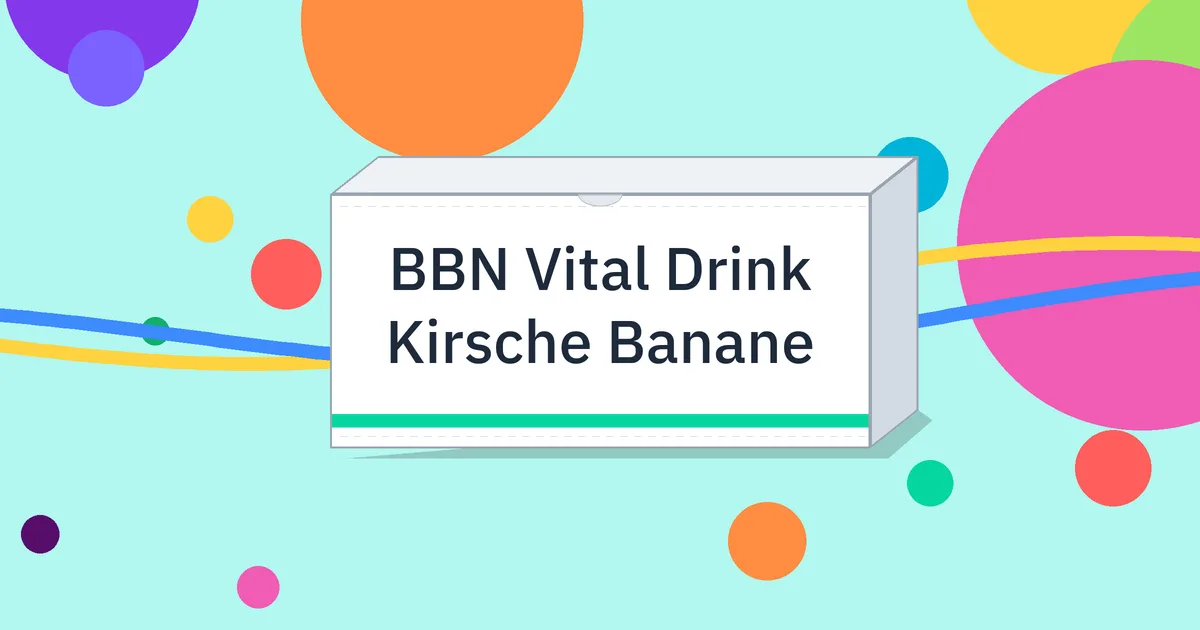Symbolbild: Packung mit der Aufschrift BBN Vital Drink Kirsche Banane (PZN 13700466) – Verfügbarkeit und Bezug in Apotheken in Frankfurt am Main