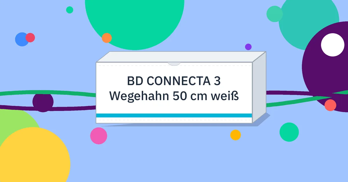 Symbolbild: Packung mit der Aufschrift BD CONNECTA 3 Wegehahn 50 cm weiß (PZN 02042675) – Verfügbarkeit und Bezug in Apotheken in Frankfurt am Main