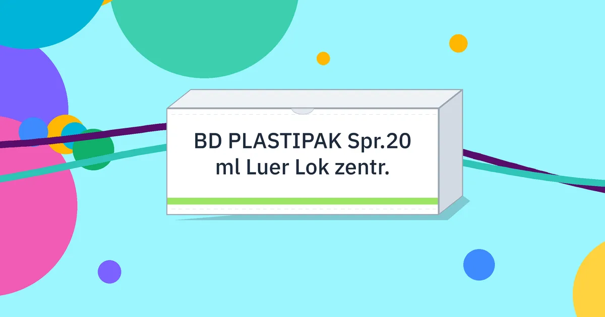 Symbolbild: Packung mit der Aufschrift BD PLASTIPAK Spr.20 ml Luer Lok zentr. (PZN 08656361) – Verfügbarkeit und Bezug in Apotheken in Frankfurt am Main