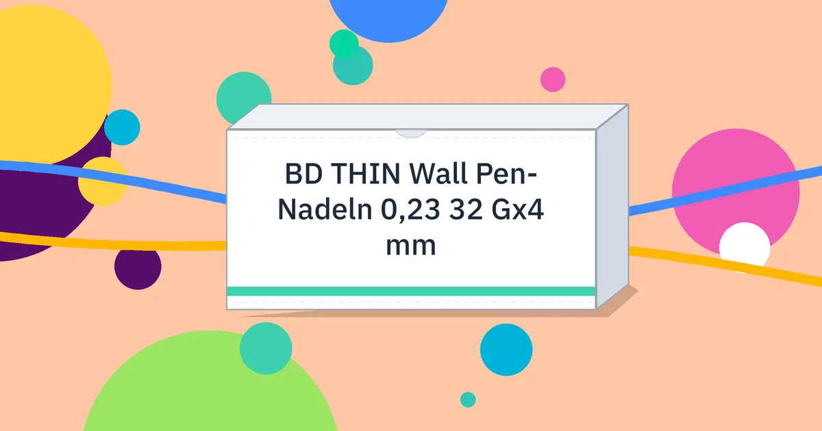 Symbolbild: Packung mit der Aufschrift BD THIN Wall Pen-Nadeln 0,23 32 Gx4 mm (PZN 17490468) – Verfügbarkeit und Bezug in Apotheken in Frankfurt am Main