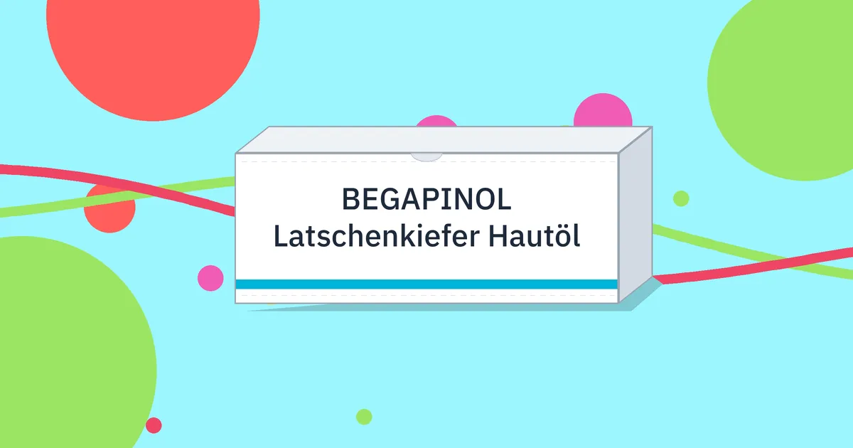 Symbolbild: Packung mit der Aufschrift BEGAPINOL Latschenkiefer Hautöl (PZN 00157919) – Verfügbarkeit und Bezug in Apotheken in Frankfurt am Main