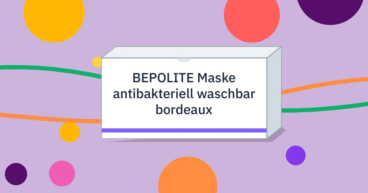 Symbolbild: Packung mit der Aufschrift BEPOLITE Maske antibakteriell waschbar bordeaux (PZN 16898693) – Verfügbarkeit und Bezug in Apotheken in Frankfurt am Main