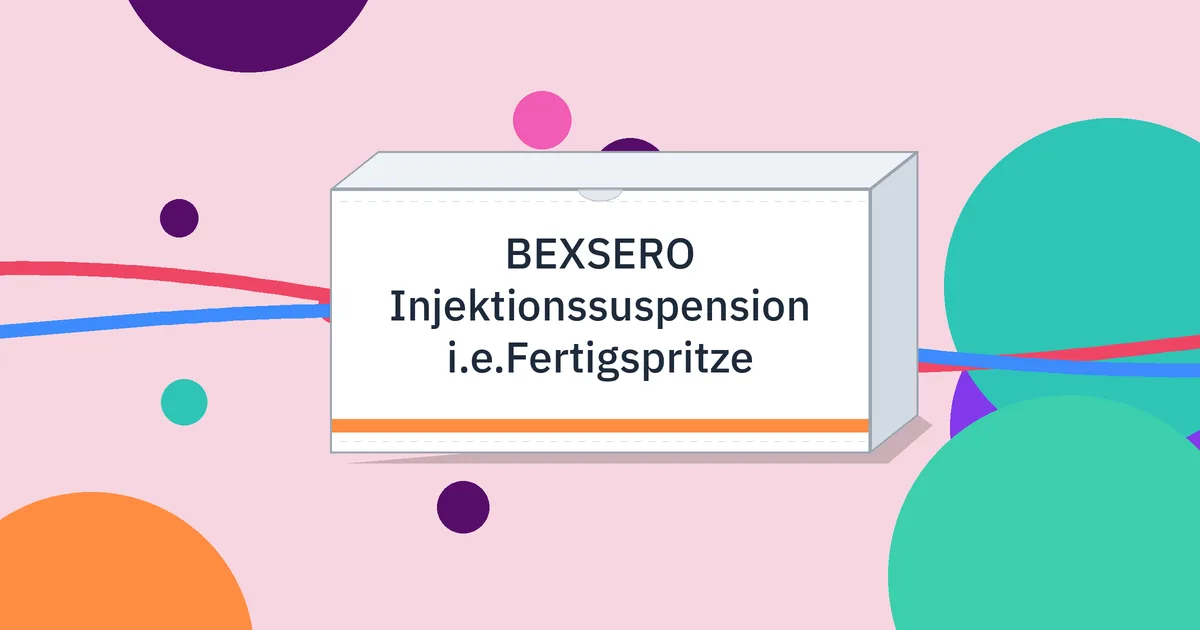 Symbolbild: Packung mit der Aufschrift BEXSERO Injektionssuspension i.e.Fertigspritze (PZN 18736078) – Verfügbarkeit und Bezug in Apotheken in Frankfurt am Main