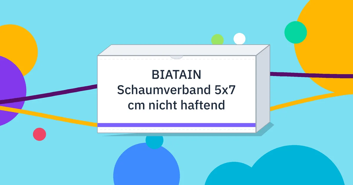 Symbolbild: Packung mit der Aufschrift BIATAIN Schaumverband 5x7 cm nicht haftend (PZN 12367148) – Verfügbarkeit und Bezug in Apotheken in Frankfurt am Main