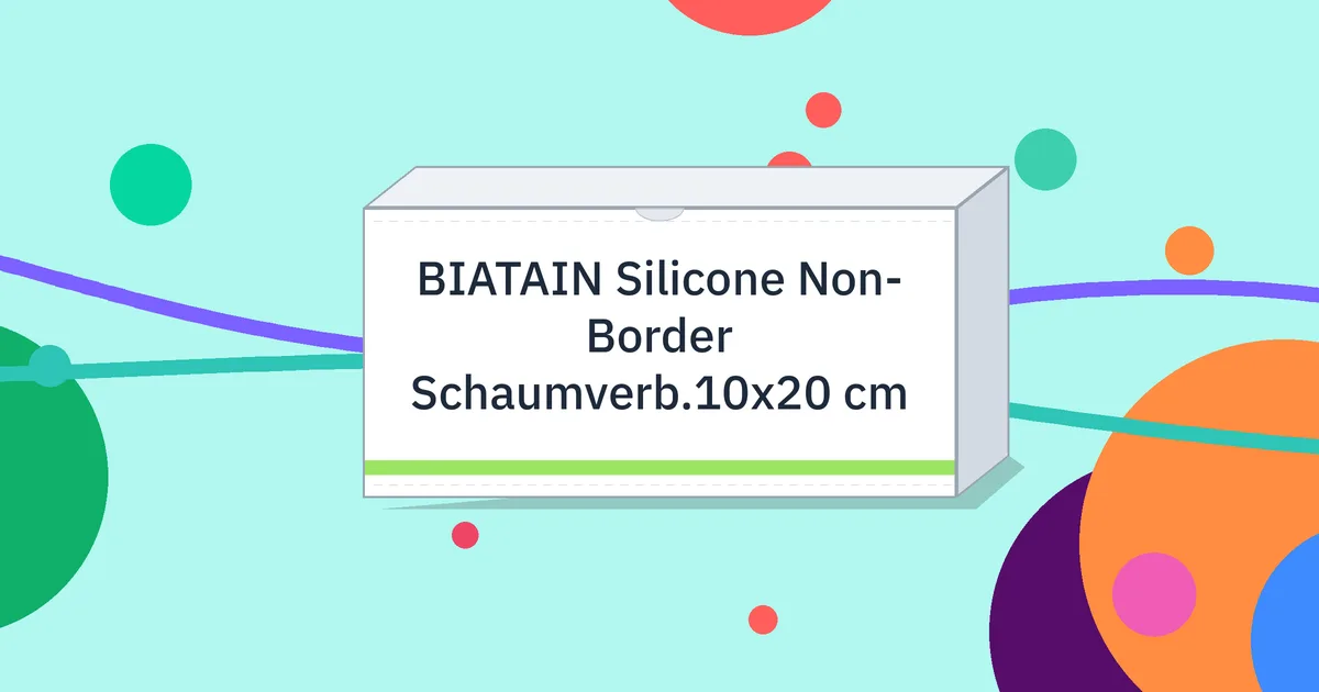 Symbolbild: Packung mit der Aufschrift BIATAIN Silicone Non-Border Schaumverb.10x20 cm (PZN 17639338) – Verfügbarkeit und Bezug in Apotheken in Frankfurt am Main