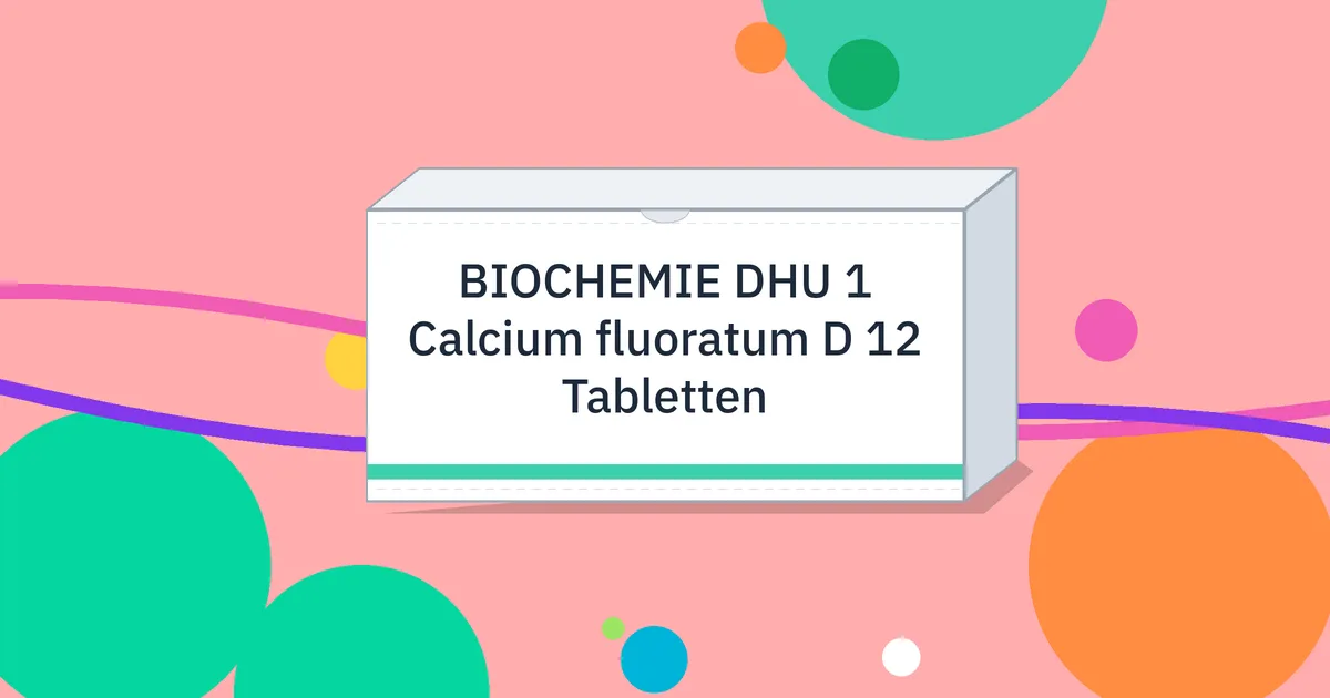 Symbolbild: Packung mit der Aufschrift BIOCHEMIE DHU 1 Calcium fluoratum D 12 Tabletten (PZN 18182510) – Verfügbarkeit und Bezug in Apotheken in Frankfurt am Main