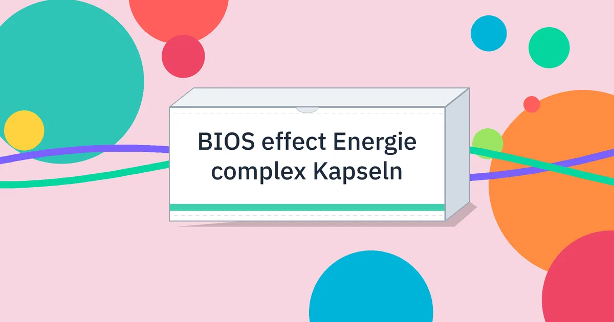 Symbolbild: Packung mit der Aufschrift BIOS effect Energie complex Kapseln (PZN 10276281) – Verfügbarkeit und Bezug in Apotheken in Frankfurt am Main
