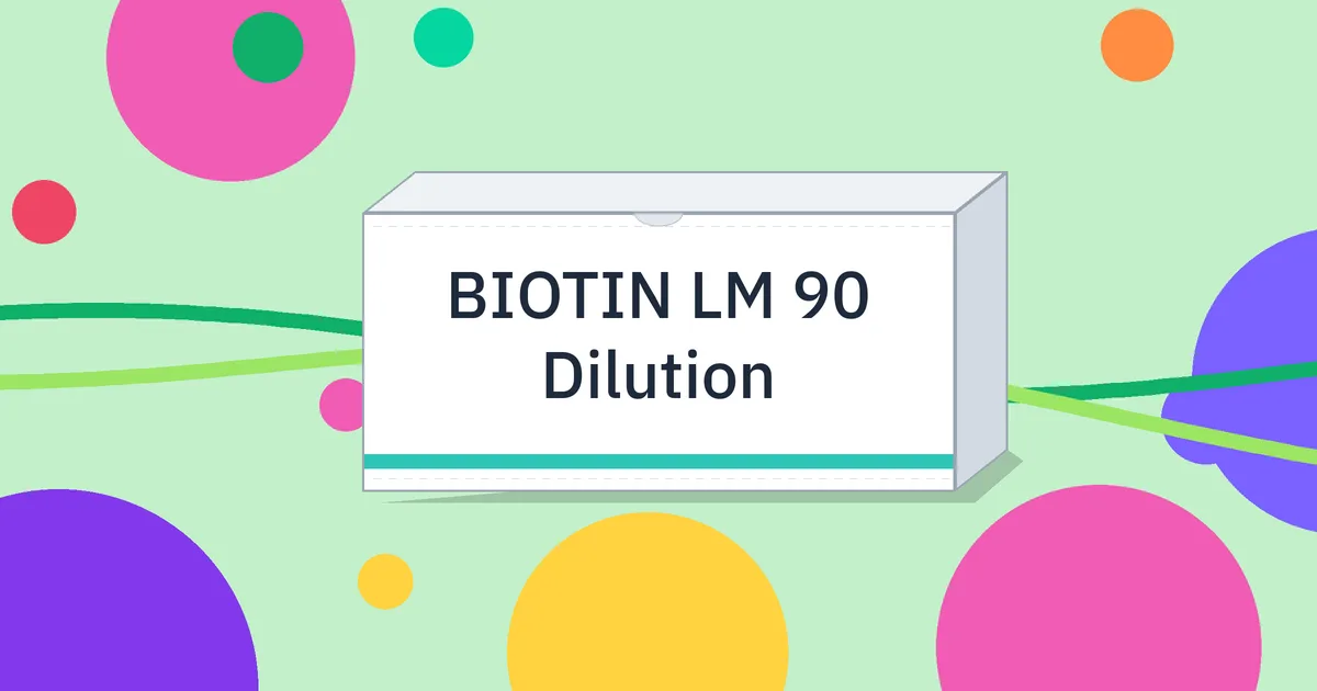 Symbolbild: Packung mit der Aufschrift BIOTIN LM 90 Dilution (PZN 12794531) – Verfügbarkeit und Bezug in Apotheken in Frankfurt am Main