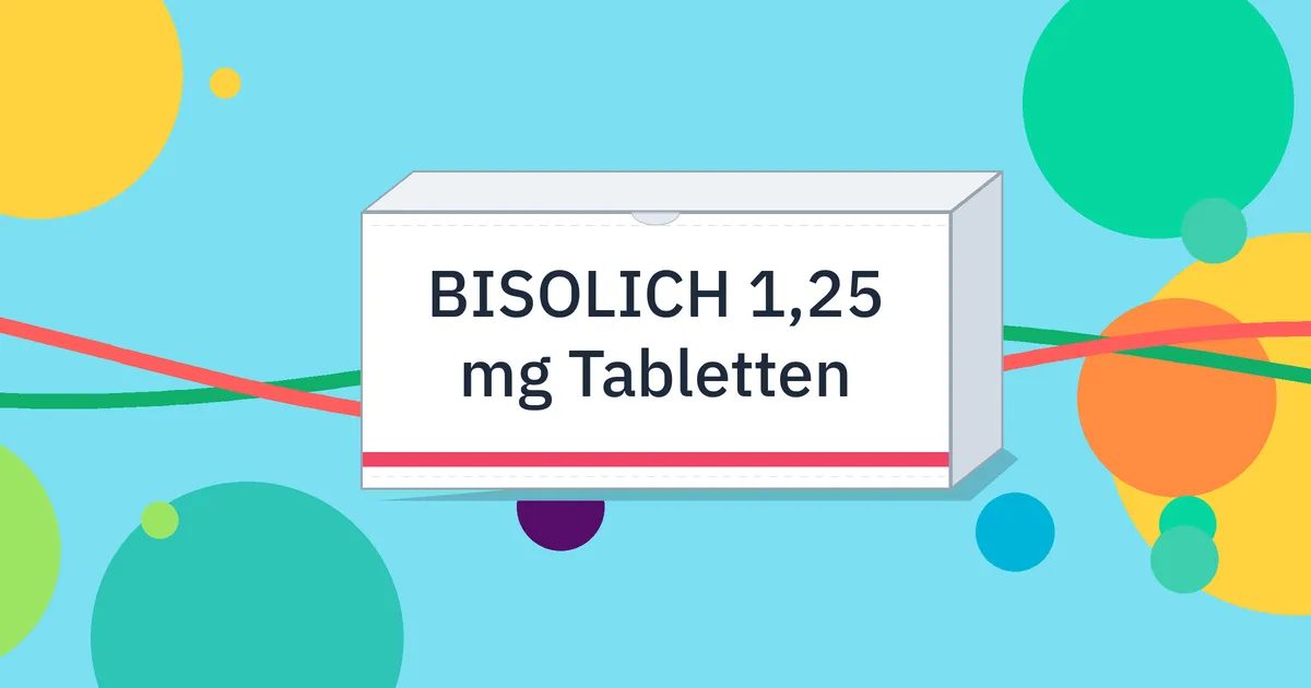 Symbolbild: Packung mit der Aufschrift BISOLICH 1,25 mg Tabletten (PZN 16498835) – Verfügbarkeit und Bezug in Apotheken in Frankfurt am Main