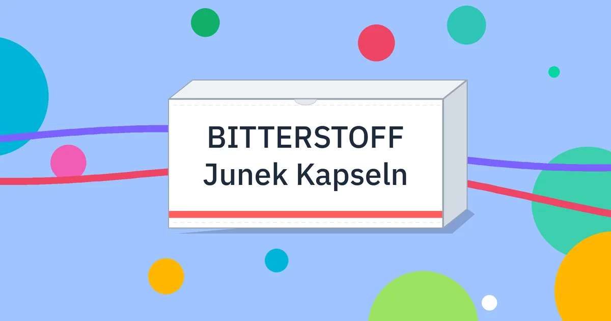 Symbolbild: Packung mit der Aufschrift BITTERSTOFF Junek Kapseln (PZN 10051292) – Verfügbarkeit und Bezug in Apotheken in Frankfurt am Main