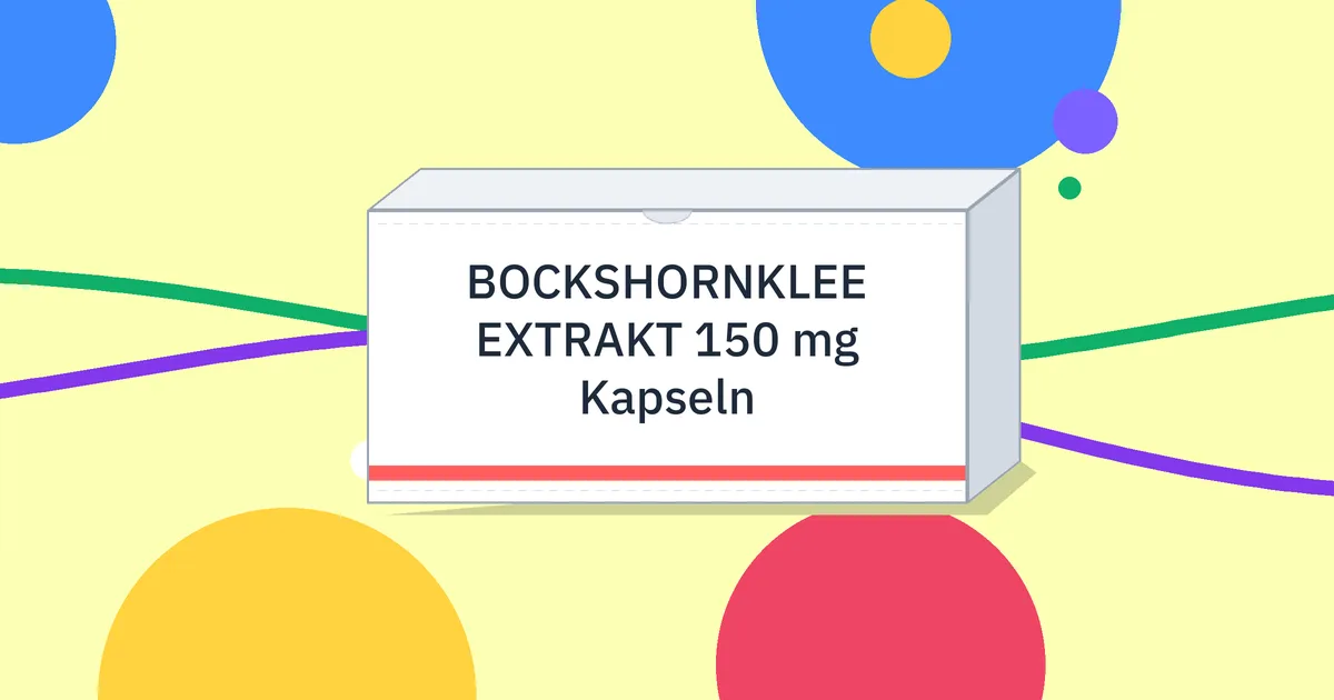 Symbolbild: Packung mit der Aufschrift BOCKSHORNKLEE EXTRAKT 150 mg Kapseln (PZN 17425821) – Verfügbarkeit und Bezug in Apotheken in Frankfurt am Main