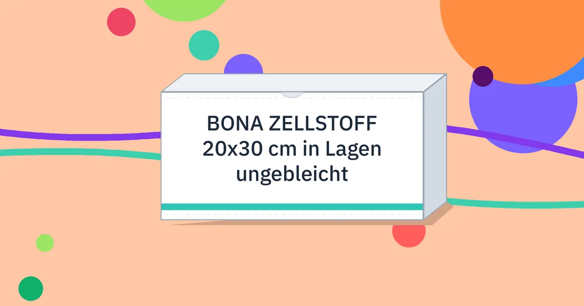 Symbolbild: Packung mit der Aufschrift BONA ZELLSTOFF 20x30 cm in Lagen ungebleicht (PZN 04097723) – Verfügbarkeit und Bezug in Apotheken in Frankfurt am Main