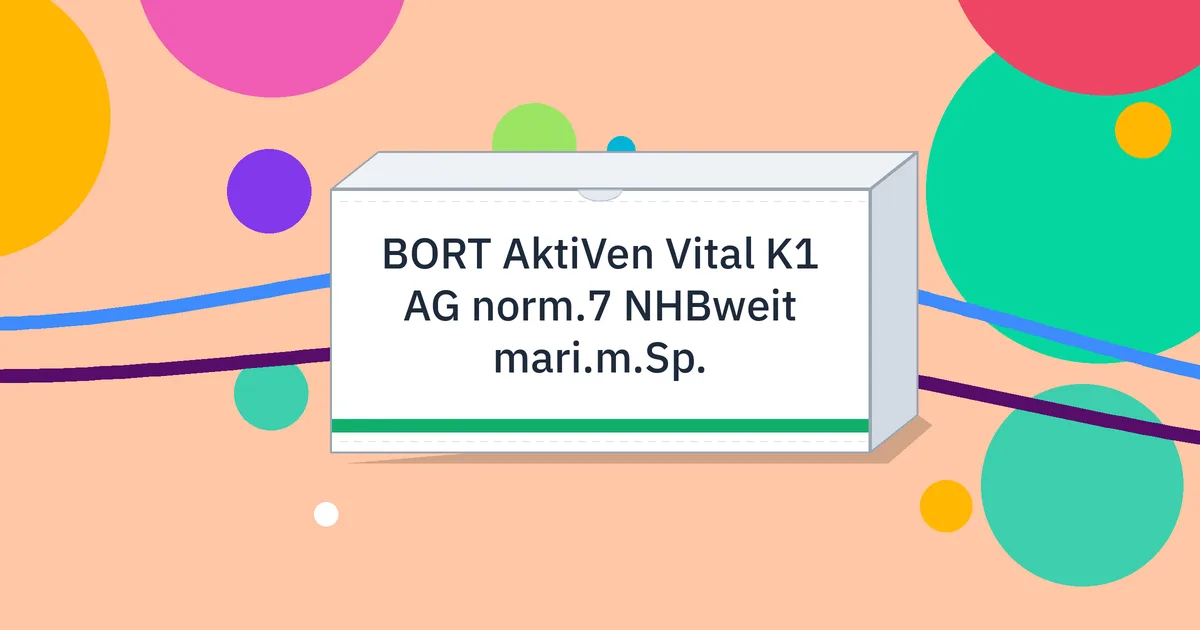 Symbolbild: Packung mit der Aufschrift BORT AktiVen Vital K1 AG norm.7 NHBweit mari.m.Sp. (PZN 13732650) – Verfügbarkeit und Bezug in Apotheken in Frankfurt am Main