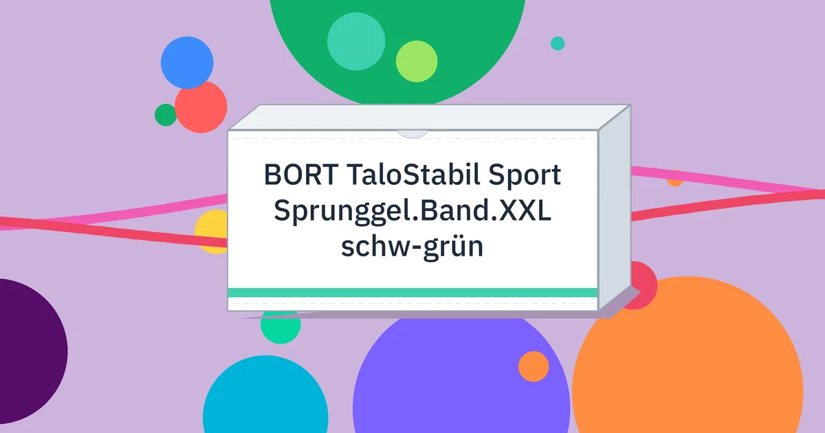 Symbolbild: Packung mit der Aufschrift BORT TaloStabil Sport Sprunggel.Band.XXL schw-grün (PZN 10207825) – Verfügbarkeit und Bezug in Apotheken in Frankfurt am Main