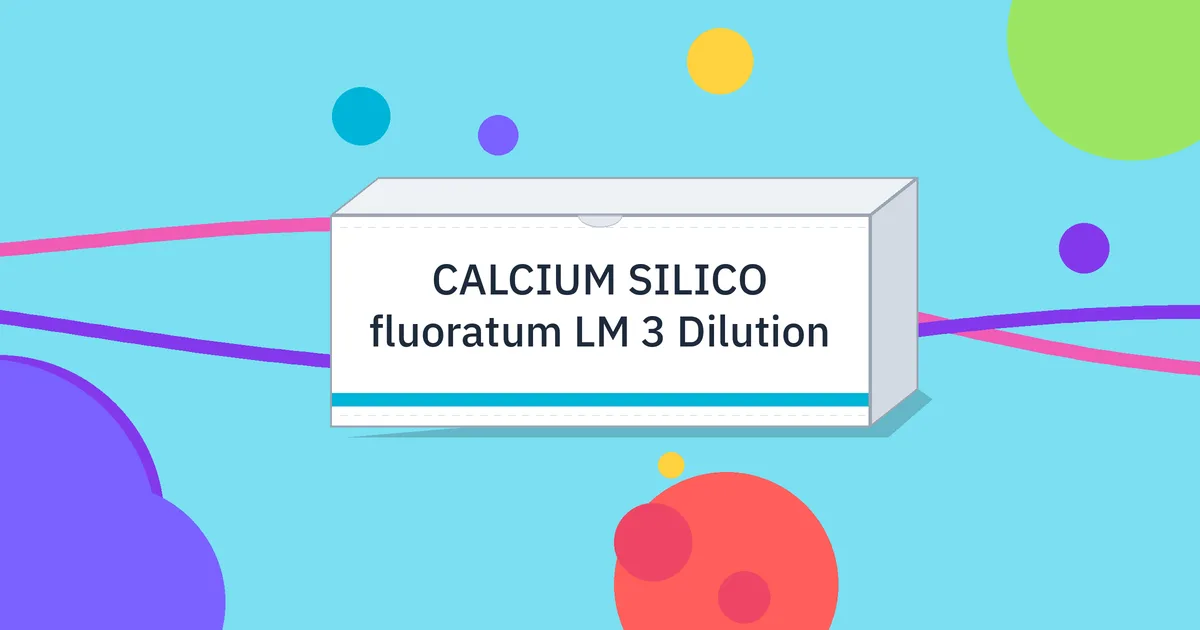 Symbolbild: Packung mit der Aufschrift CALCIUM SILICO fluoratum LM 3 Dilution (PZN 12805973) – Verfügbarkeit und Bezug in Apotheken in Frankfurt am Main
