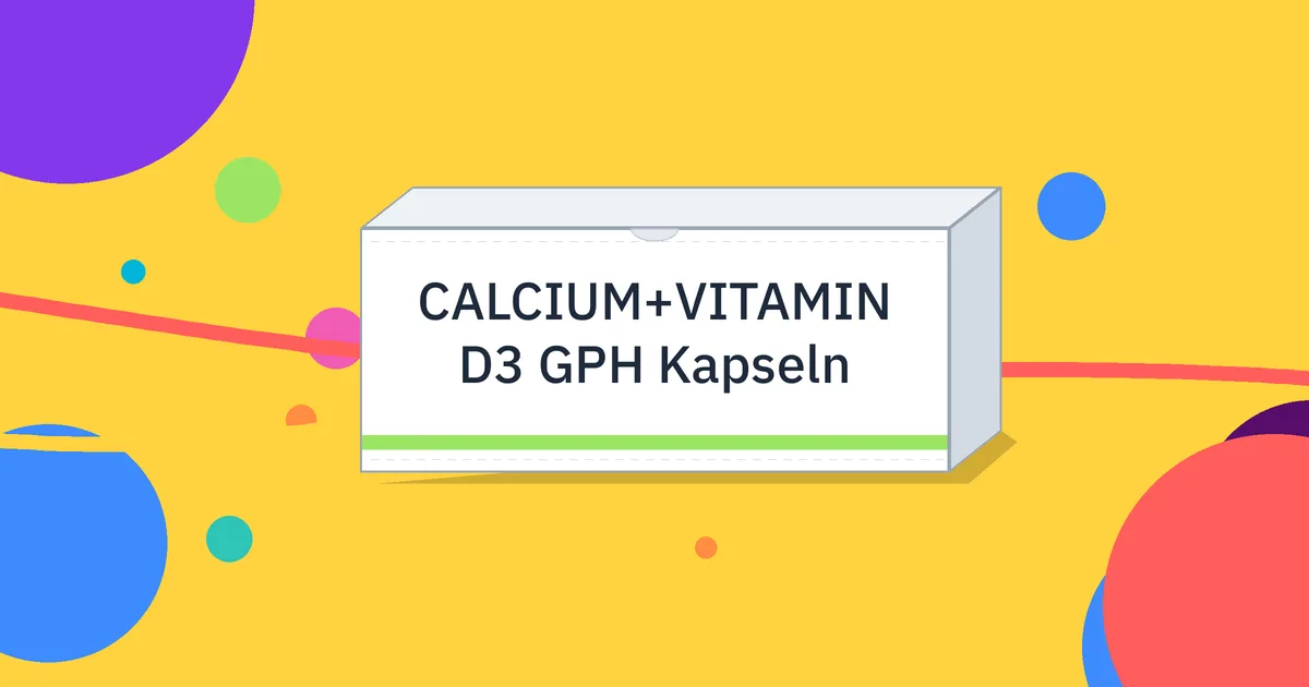 Symbolbild: Packung mit der Aufschrift CALCIUM+VITAMIN D3 GPH Kapseln (PZN 00880716) – Verfügbarkeit und Bezug in Apotheken in Frankfurt am Main