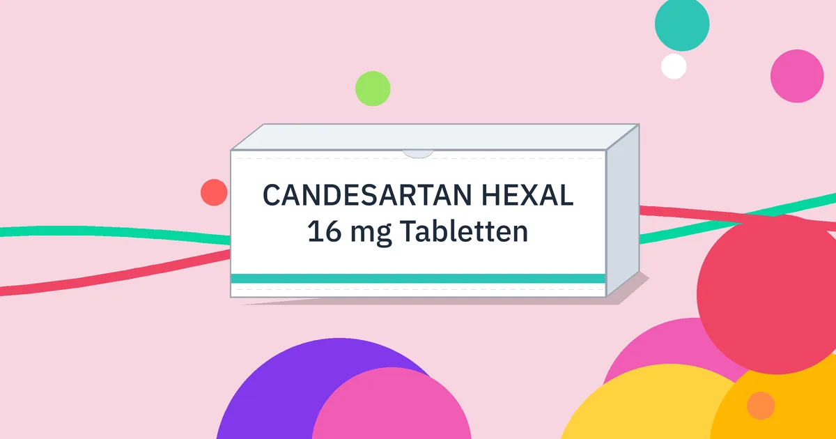 Symbolbild: Packung mit der Aufschrift CANDESARTAN HEXAL 16 mg Tabletten (PZN 09390623) – Verfügbarkeit und Bezug in Apotheken in Frankfurt am Main