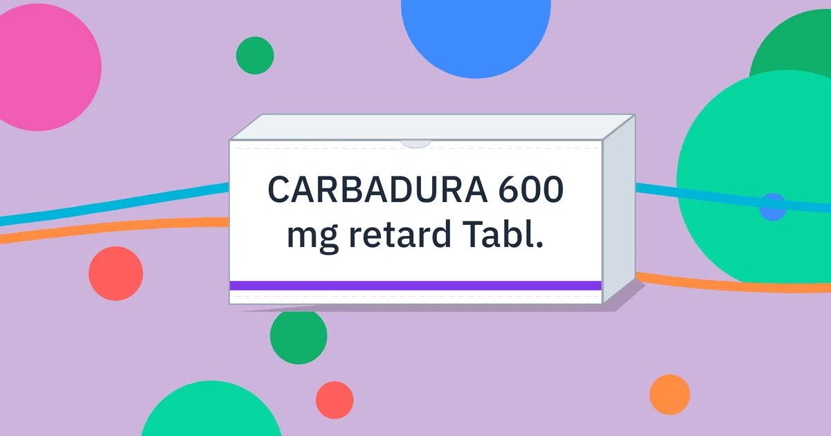Symbolbild: Packung mit der Aufschrift CARBADURA 600 mg retard Tabl. (PZN 00914183) – Verfügbarkeit und Bezug in Apotheken in Frankfurt am Main
