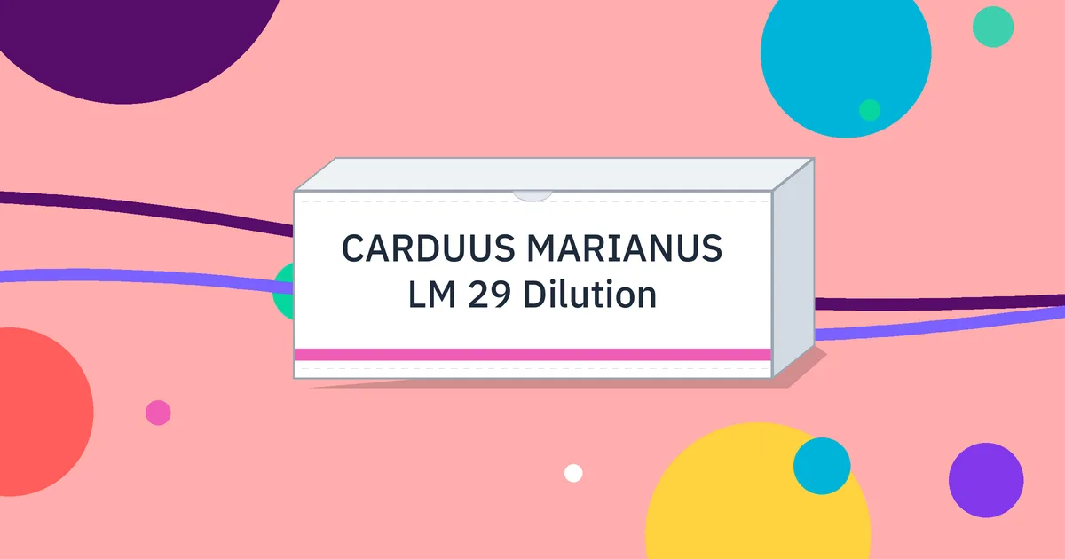 Symbolbild: Packung mit der Aufschrift CARDUUS MARIANUS LM 29 Dilution (PZN 12810951) – Verfügbarkeit und Bezug in Apotheken in Frankfurt am Main