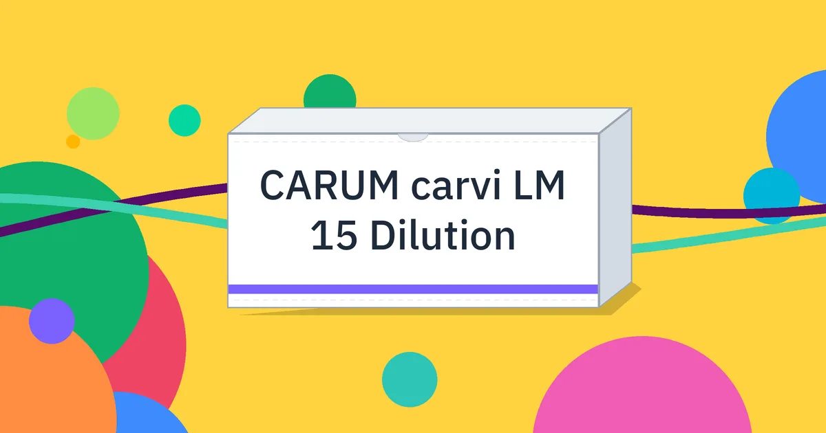 Symbolbild: Packung mit der Aufschrift CARUM carvi LM 15 Dilution (PZN 12811241) – Verfügbarkeit und Bezug in Apotheken in Frankfurt am Main