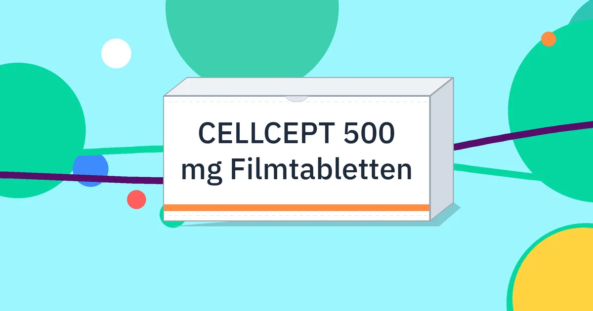 Symbolbild: Packung mit der Aufschrift CELLCEPT 500 mg Filmtabletten (PZN 11000517) – Verfügbarkeit und Bezug in Apotheken in Frankfurt am Main