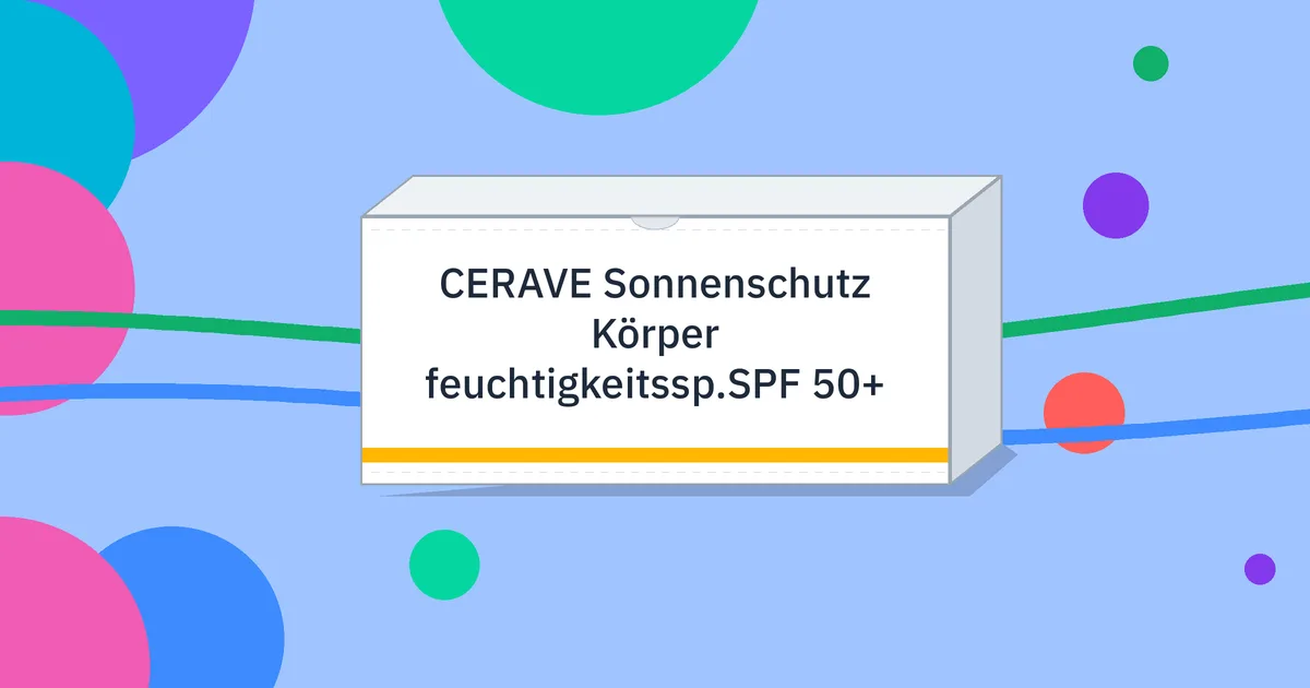 Symbolbild: Packung mit der Aufschrift CERAVE Sonnenschutz Körper feuchtigkeitssp.SPF 50+ (PZN 20115691) – Verfügbarkeit und Bezug in Apotheken in Frankfurt am Main