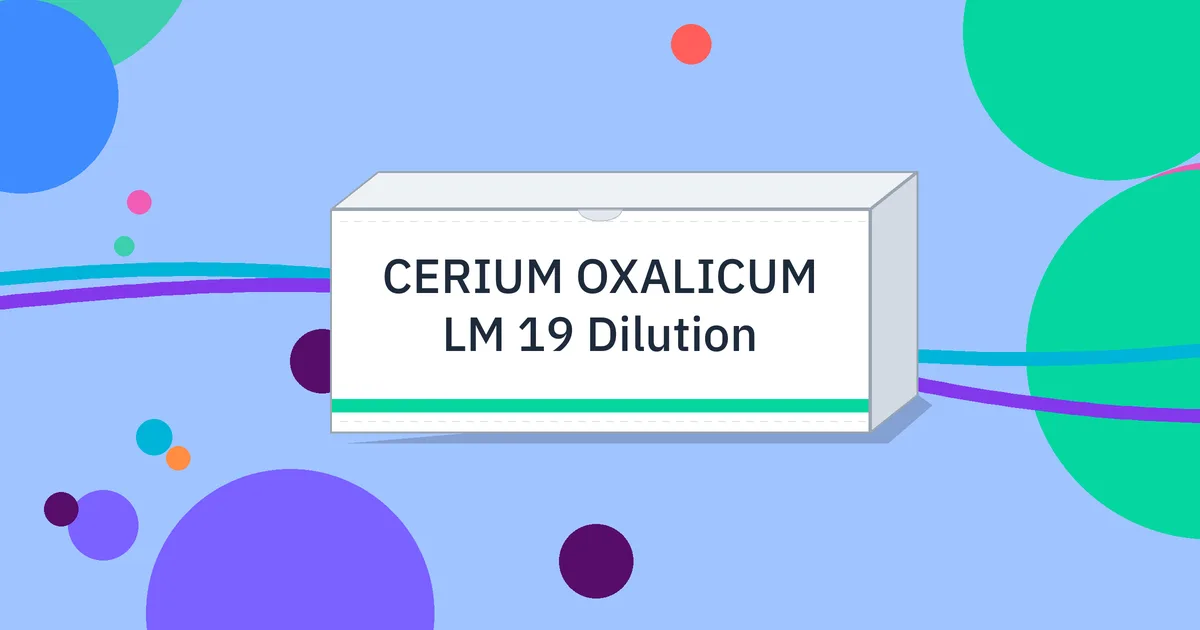 Symbolbild: Packung mit der Aufschrift CERIUM OXALICUM LM 19 Dilution (PZN 13438123) – Verfügbarkeit und Bezug in Apotheken in Frankfurt am Main
