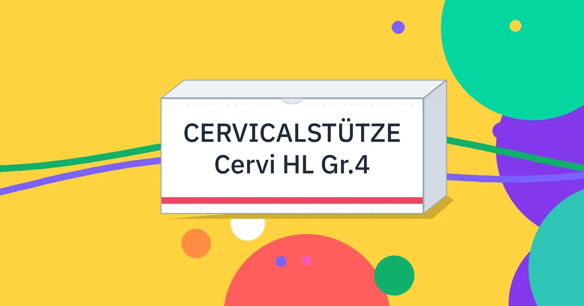 Symbolbild: Packung mit der Aufschrift CERVICALSTÜTZE Cervi HL Gr.4 (PZN 02885540) – Verfügbarkeit und Bezug in Apotheken in Frankfurt am Main