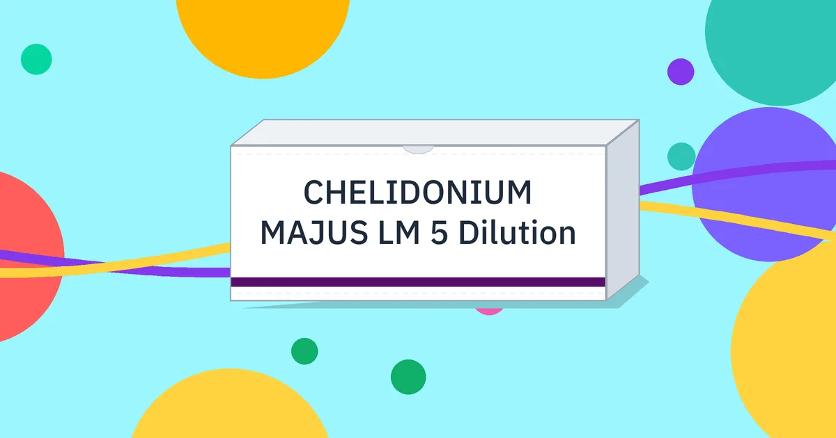 Symbolbild: Packung mit der Aufschrift CHELIDONIUM MAJUS LM 5 Dilution (PZN 12812878) – Verfügbarkeit und Bezug in Apotheken in Frankfurt am Main