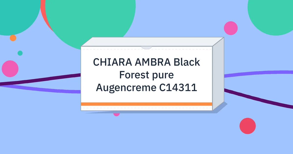 Symbolbild: Packung mit der Aufschrift CHIARA AMBRA Black Forest pure Augencreme C14311 (PZN 09948309) – Verfügbarkeit und Bezug in Apotheken in Frankfurt am Main
