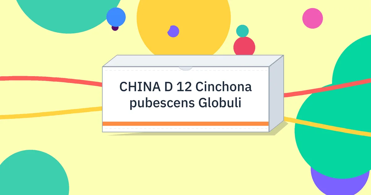 Symbolbild: Packung mit der Aufschrift CHINA D 12 Cinchona pubescens Globuli (PZN 17298676) – Verfügbarkeit und Bezug in Apotheken in Frankfurt am Main