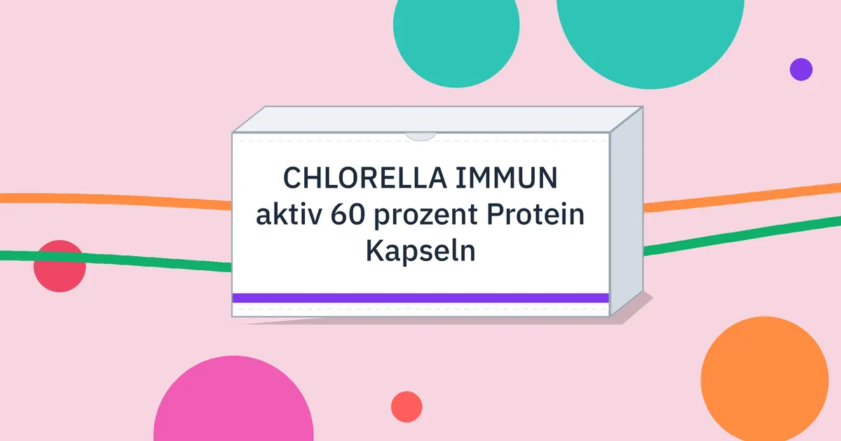 Symbolbild: Packung mit der Aufschrift CHLORELLA IMMUN aktiv 60 prozent Protein Kapseln (PZN 16675467) – Verfügbarkeit und Bezug in Apotheken in Frankfurt am Main