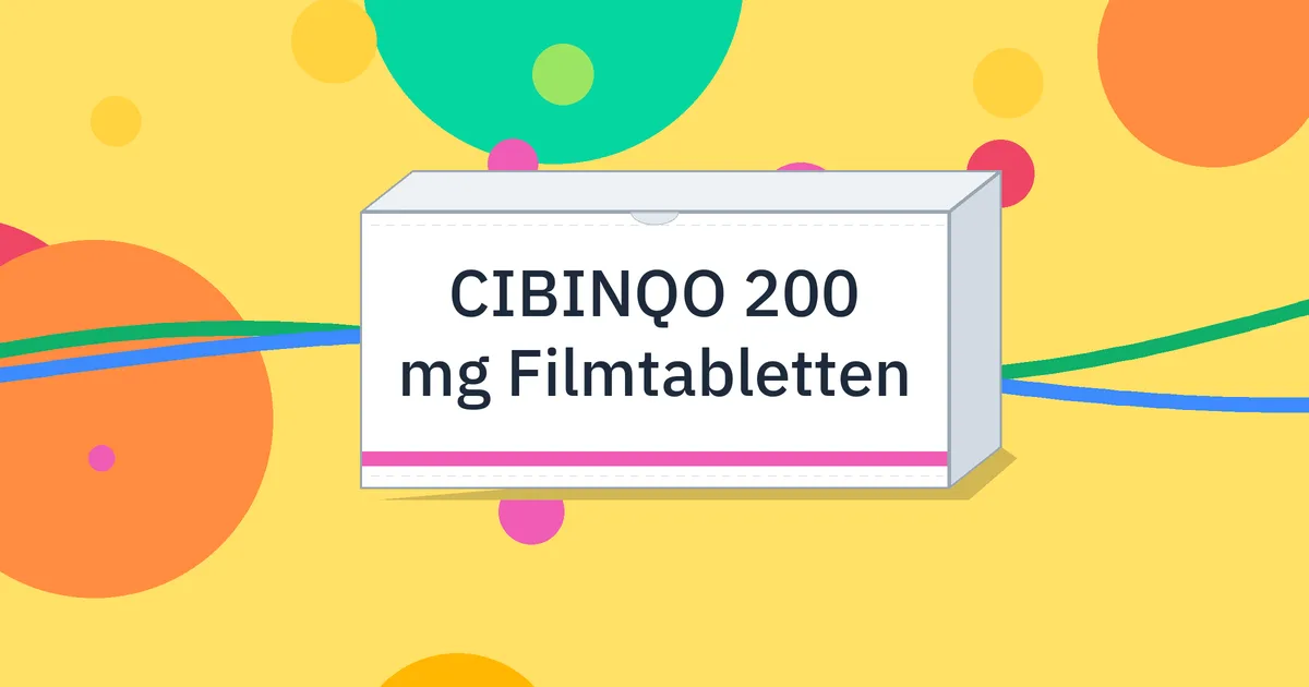 Symbolbild: Packung mit der Aufschrift CIBINQO 200 mg Filmtabletten (PZN 19885917) – Verfügbarkeit und Bezug in Apotheken in Frankfurt am Main