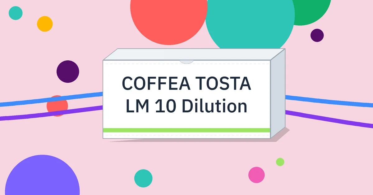 Symbolbild: Packung mit der Aufschrift COFFEA TOSTA LM 10 Dilution (PZN 12831290) – Verfügbarkeit und Bezug in Apotheken in Frankfurt am Main